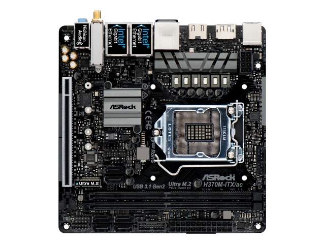 ASRock H370M-ITX/ac インテル 300シリーズ LGA1151対応 intel H370チップセット搭載Mini-ITX ...
